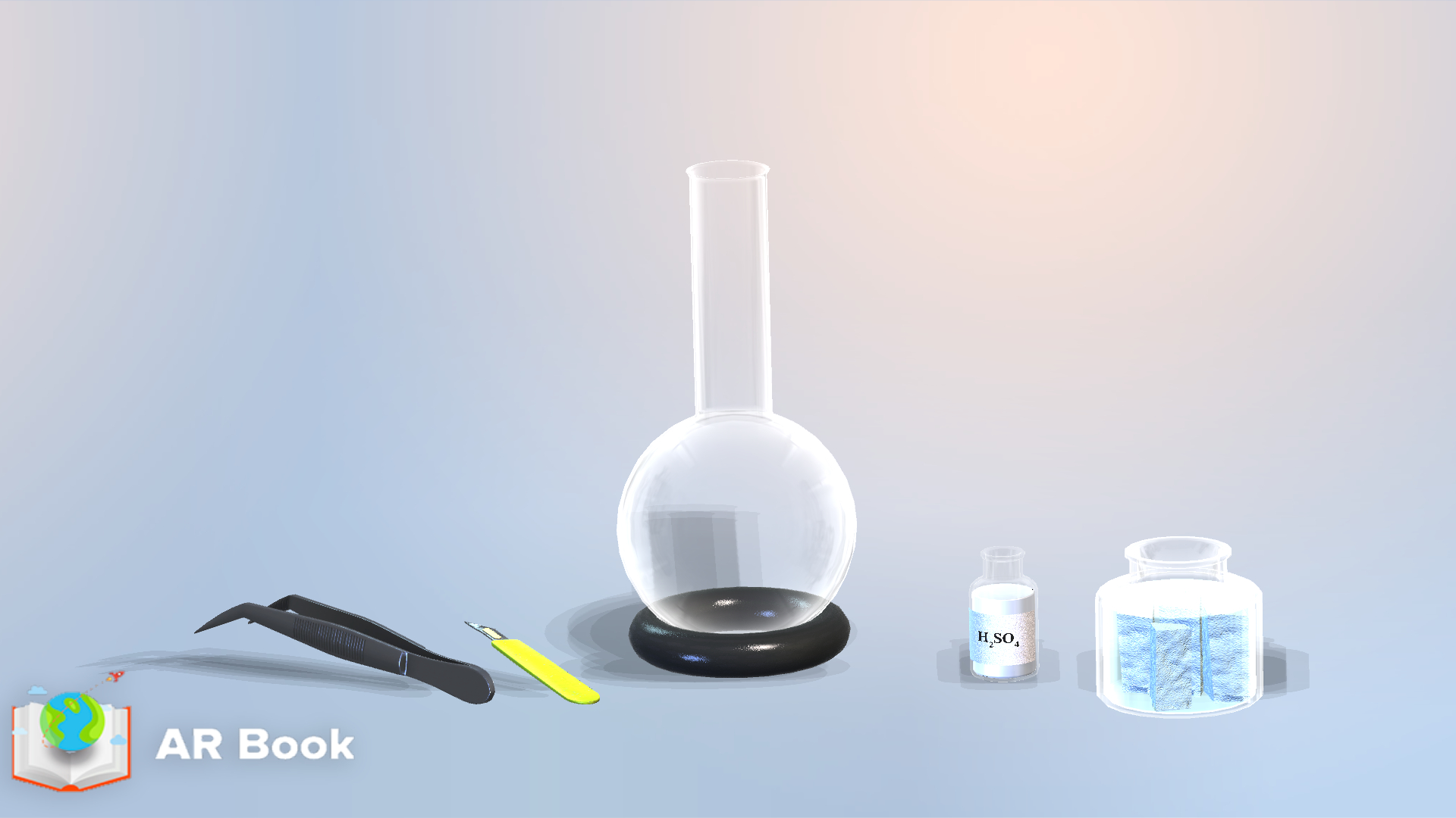 Chemical reactions in action: sulfuric acid, ethane, acetone AR/3D ...