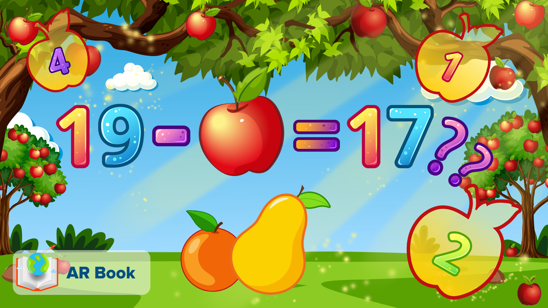 Orchard of fruit numbers: subtracting numbers from the number 19 | Math ...